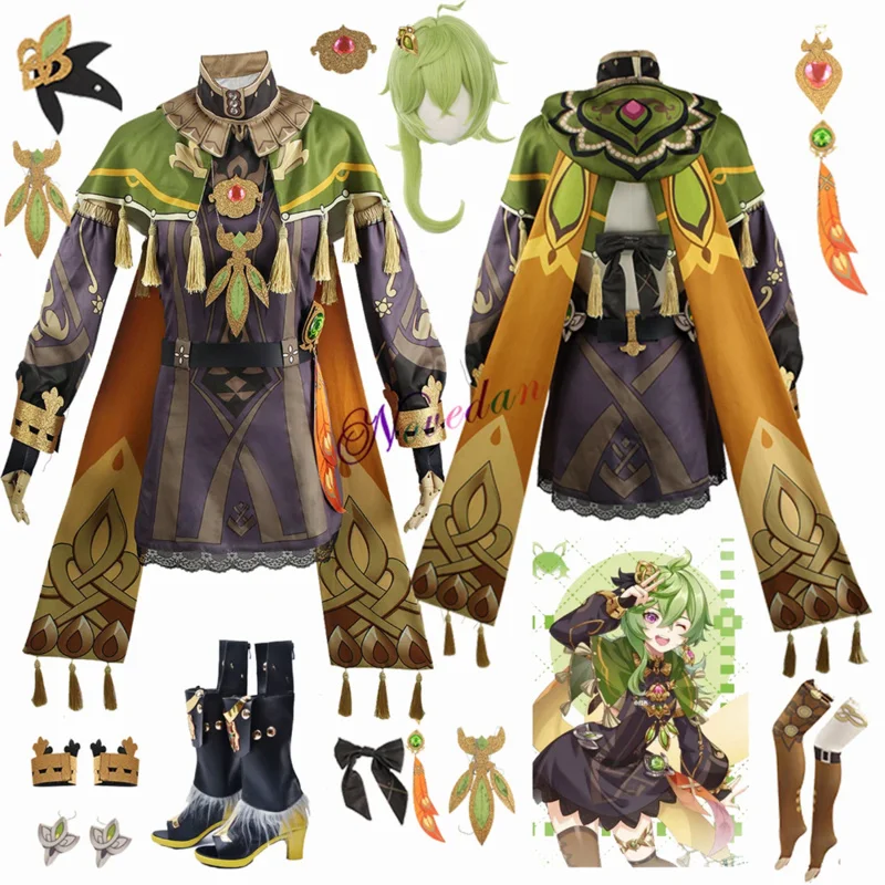 Genshin-Impact-Collei-Cosplay-Costume-Sumeru-Dendro-Game-Uniform-Shoes ...