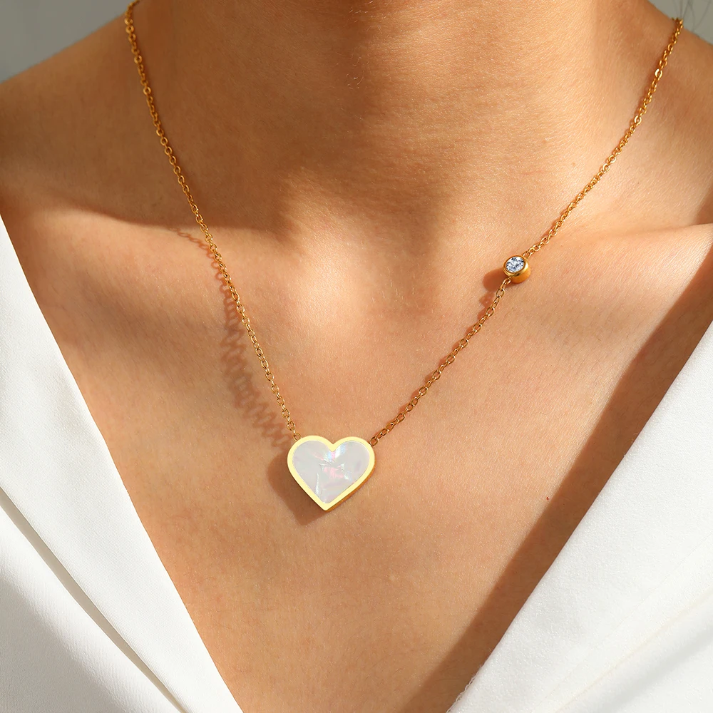 Minimalista-Loving-Pendant-Colares-para-Mulheres-A-o-Inoxid-vel-Zircon ...