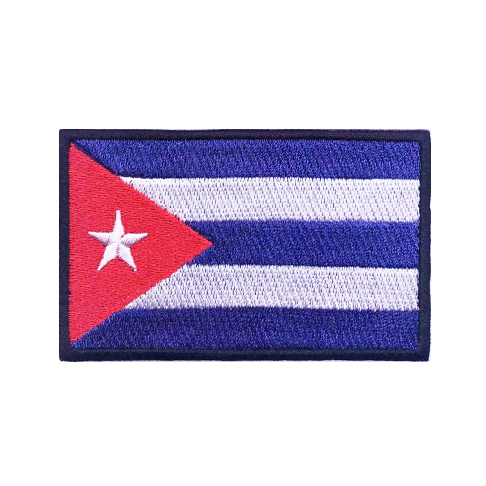 Cuba-flag-Cuban-Patches-Armband-Embroidered-Patch-Hook-Loop-Iron-On-Embroidery-Badge-Military ...