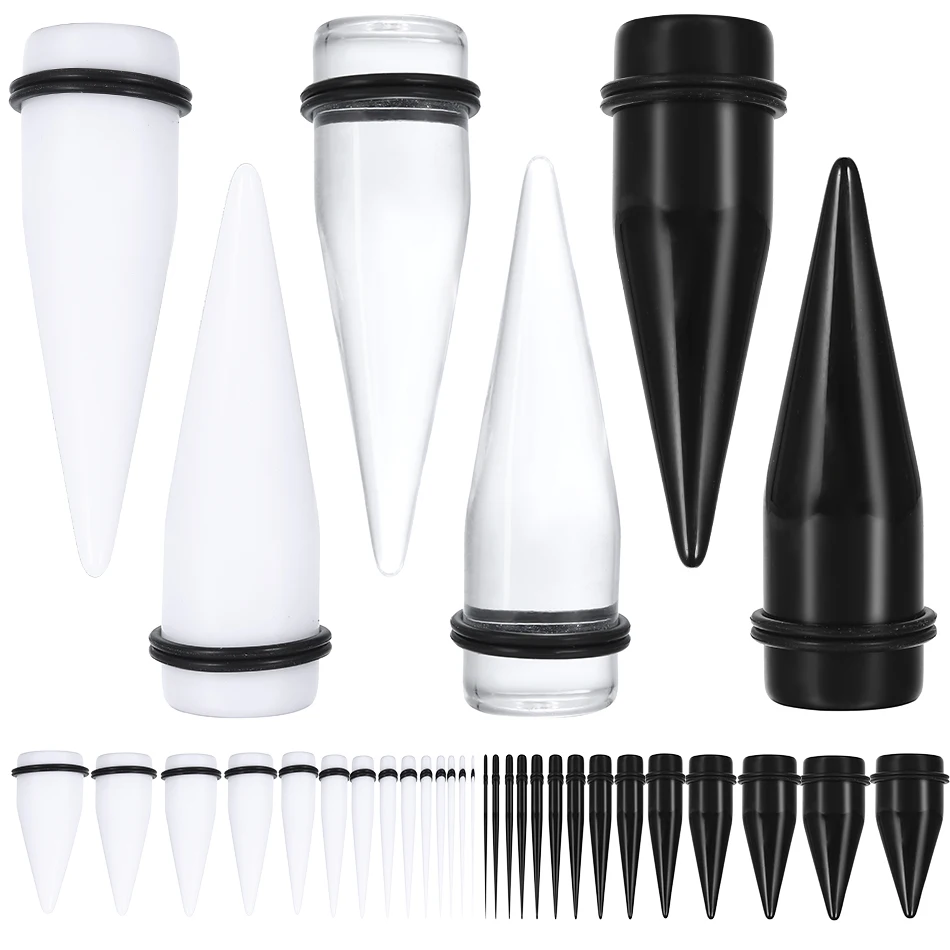 Acr-lico-Brinco-Piercing-Maca-Expansor-Alongamento-Plug-Taper-T-nel-de ...