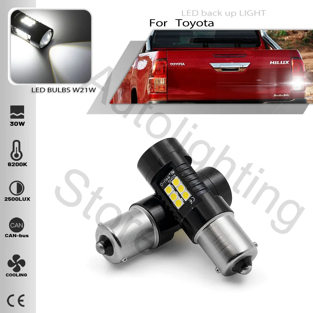 2PCS-For-Toyota-Hilux-Accessories-2004-2019-Canbus-P21W-BA15S-LED-Bulb ...