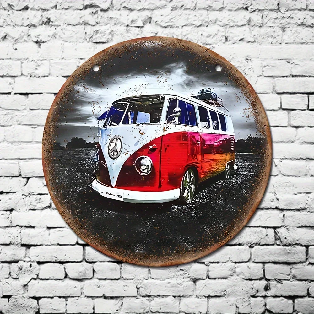 The Vintage Camper Van Sign: A Versatile, Pre - Drilled Metal Wall ...