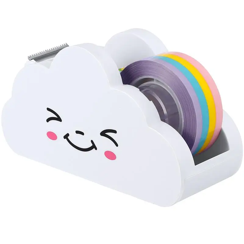 Tape Dispenser Washipaper Rainbow Roll Holder Cute Desktop Cloud Desk ...