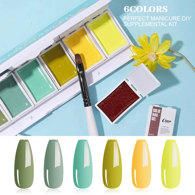6-Colors-Macaron-Solid-Nail-Polish-With-Brush-Set-Palette-Shining-Mud ...