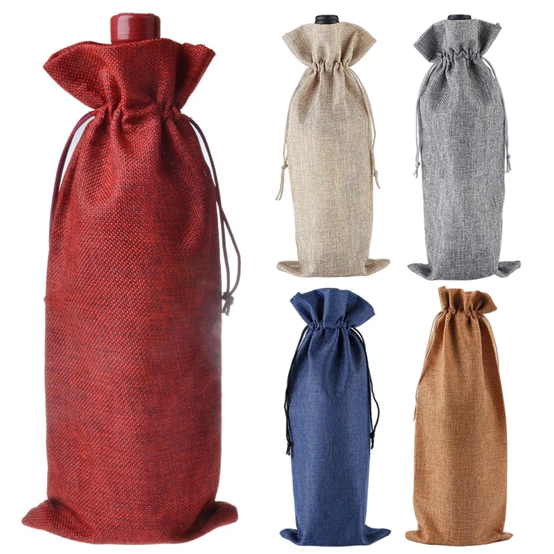 Red-Wine-Bottle-Cover-Wine-Bags-Gift-Champagne-Pouches-Burlap-Packaging ...
