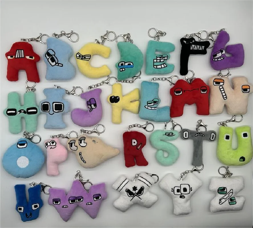 Alphabet-Lore-English-Letter-Plush-Keychain-For-Women-Men-Cute-Cartoon ...