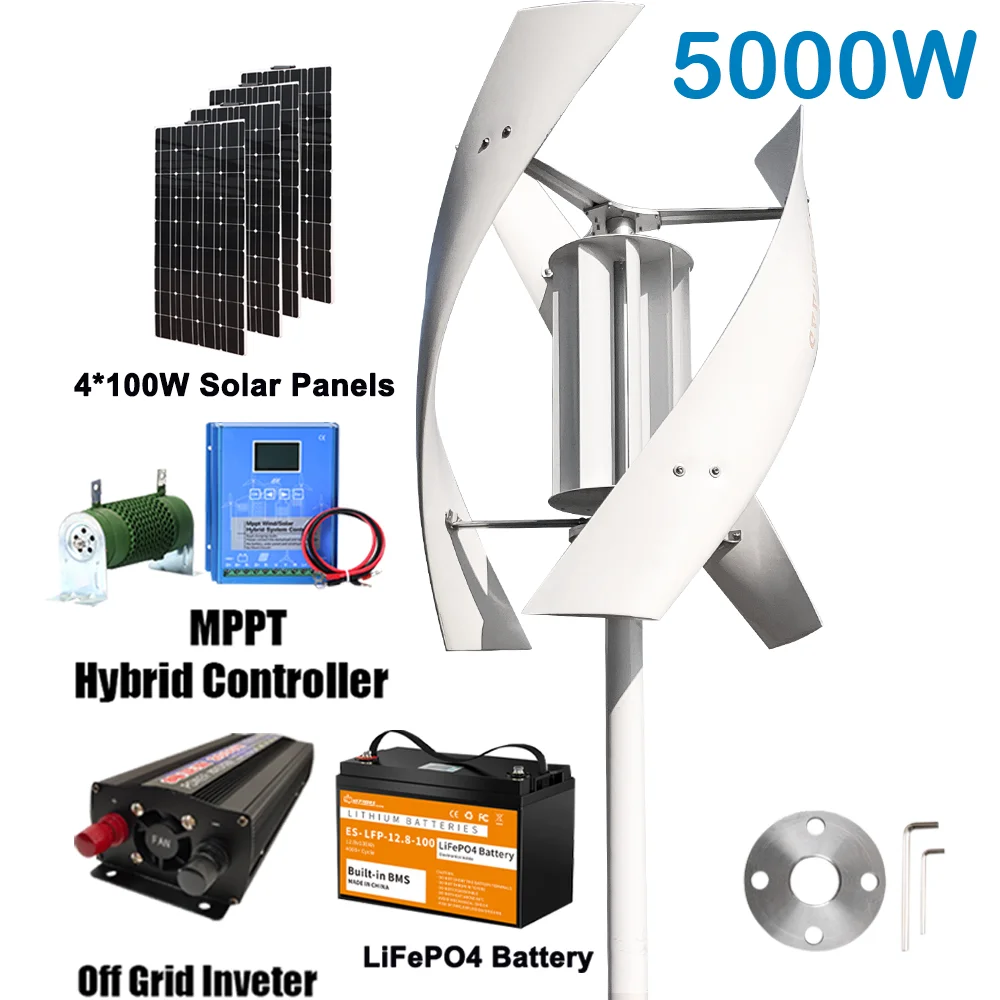 5KW-Wind-Turbine-Generator-Complete-Set-Home-Use-12V-24V-48V-Windmill ...