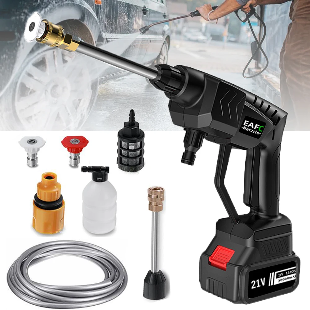 60BAR-Cordless-Electric-High-Pressure-Washer-Rechargeable-Car-Wash-Gun ...