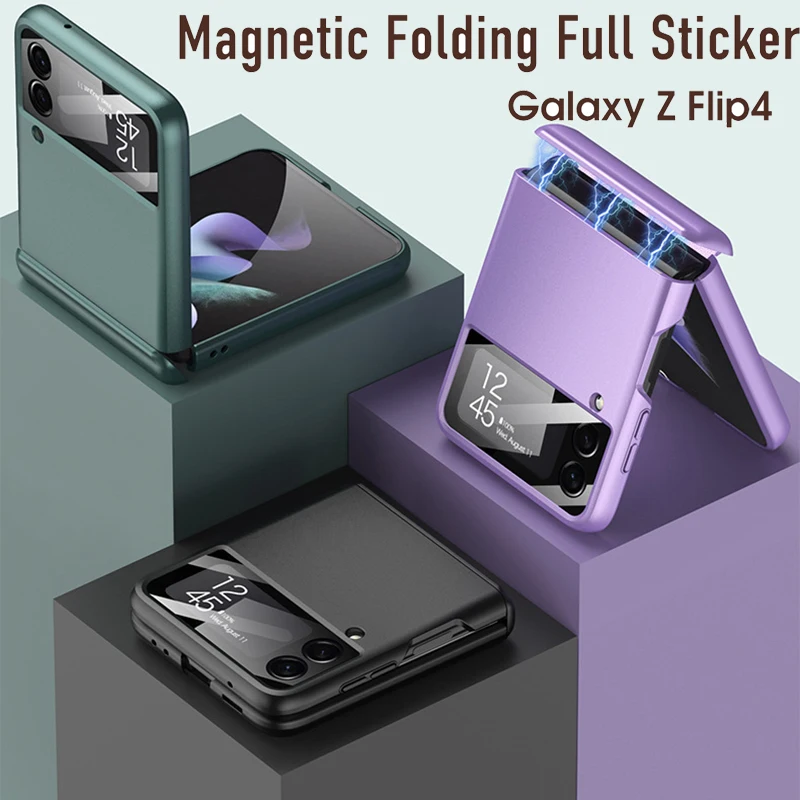 For Samsung Galaxy Z Flip 4 3 5g Luxury Magnetic Case Camera Protective ...