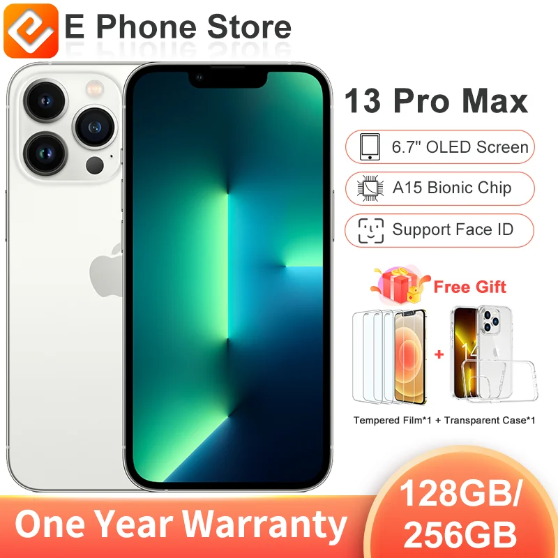Apple-iPhone 13 Pro Max, 128GB, 256GB, Chip A15 Bionic, Suporte Face ID, Tela OLED de 6,7 ...