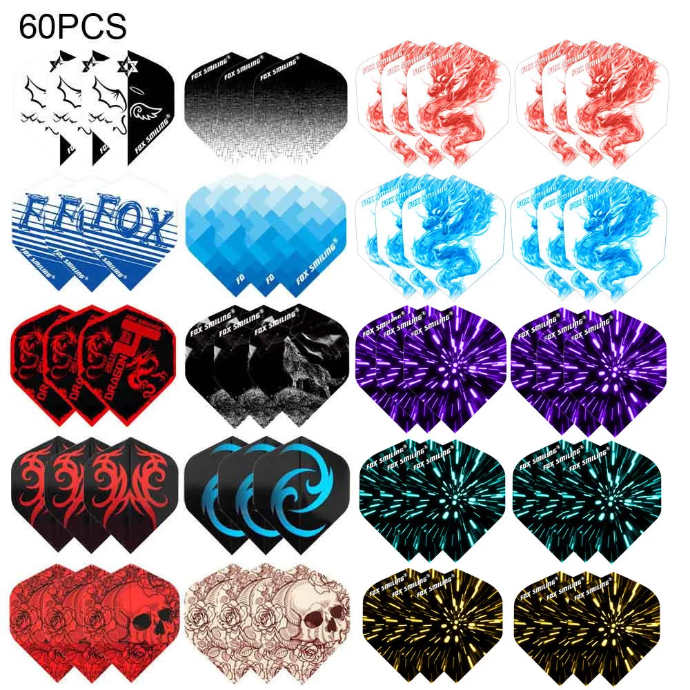 60/30 PCS Dart Flights Multiple Styles Colorful PET Darts Feather ...