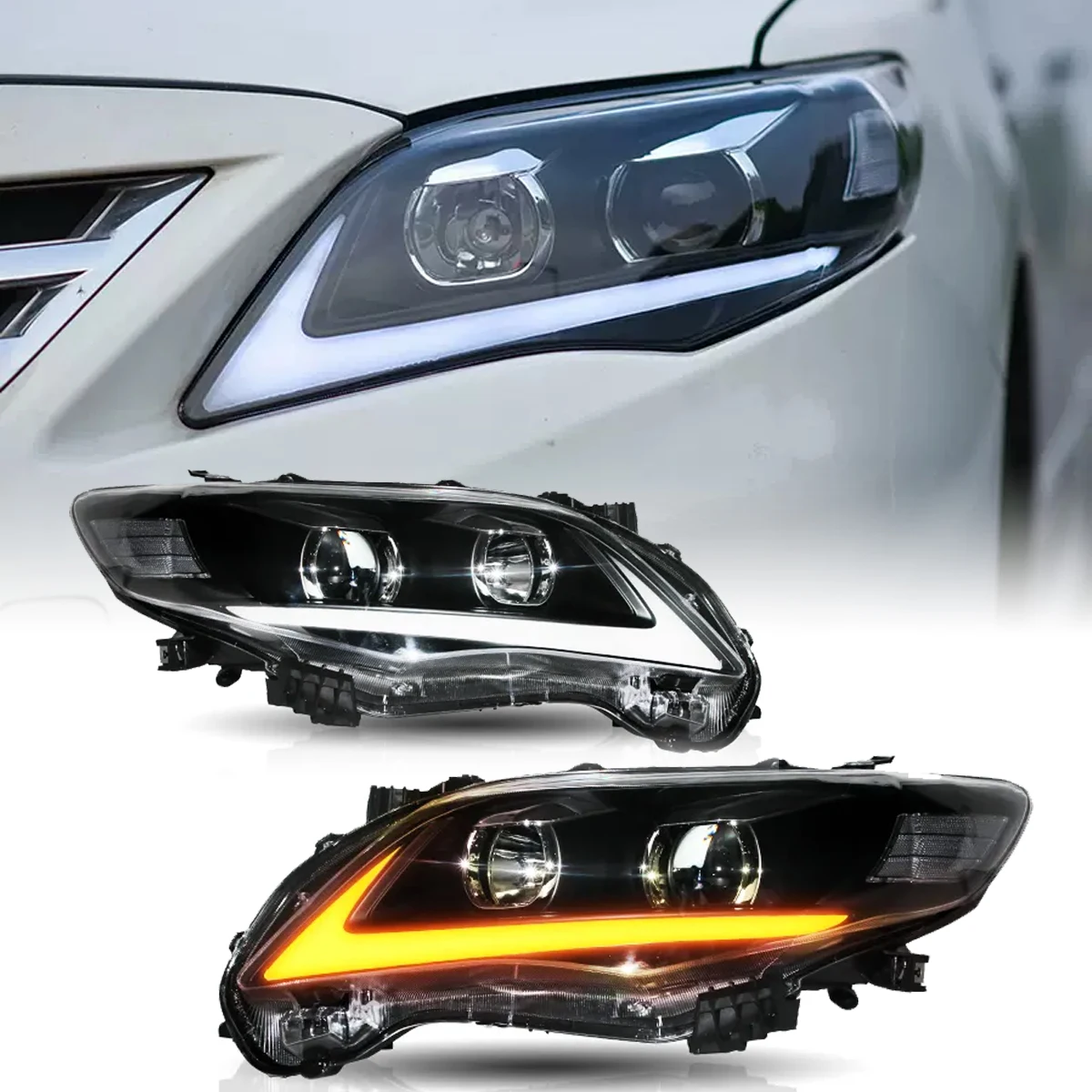 Full-LED-Projector-Head-Lamps-For-Toyota-Corolla-2011-2012-2013-Front ...