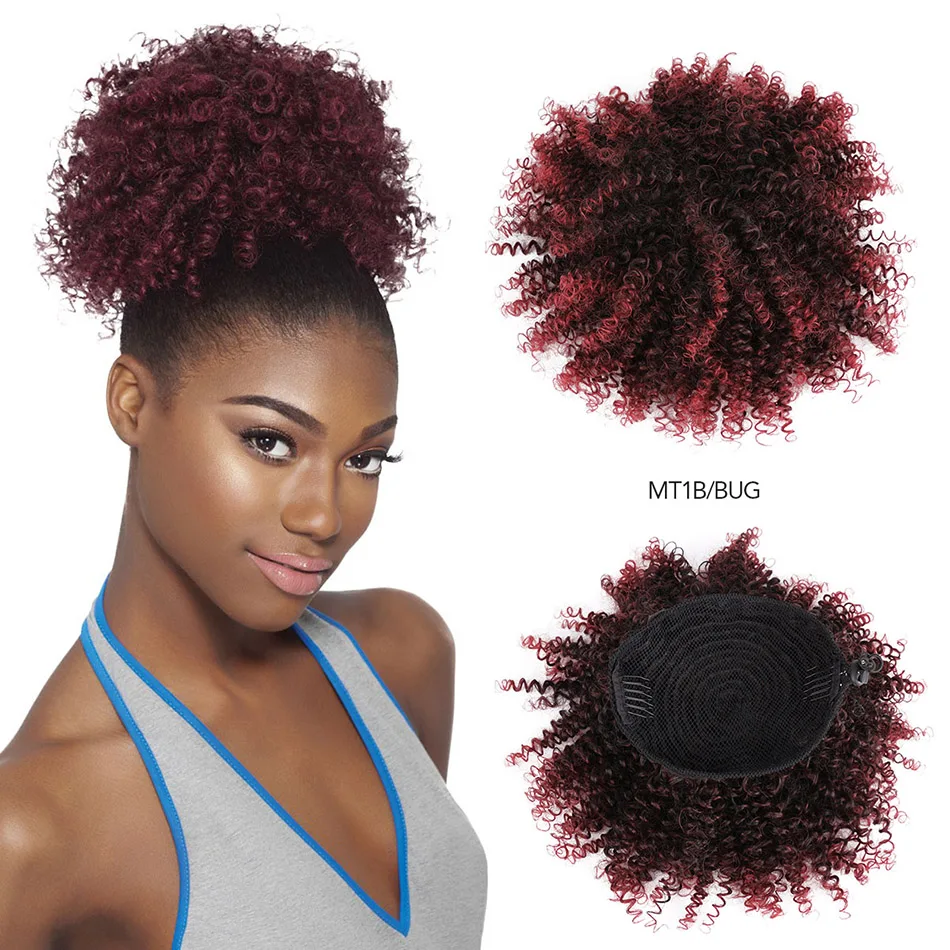 BOL Afro coleta de pelo rizado con cordón, extensiones de pelo Updo con ...