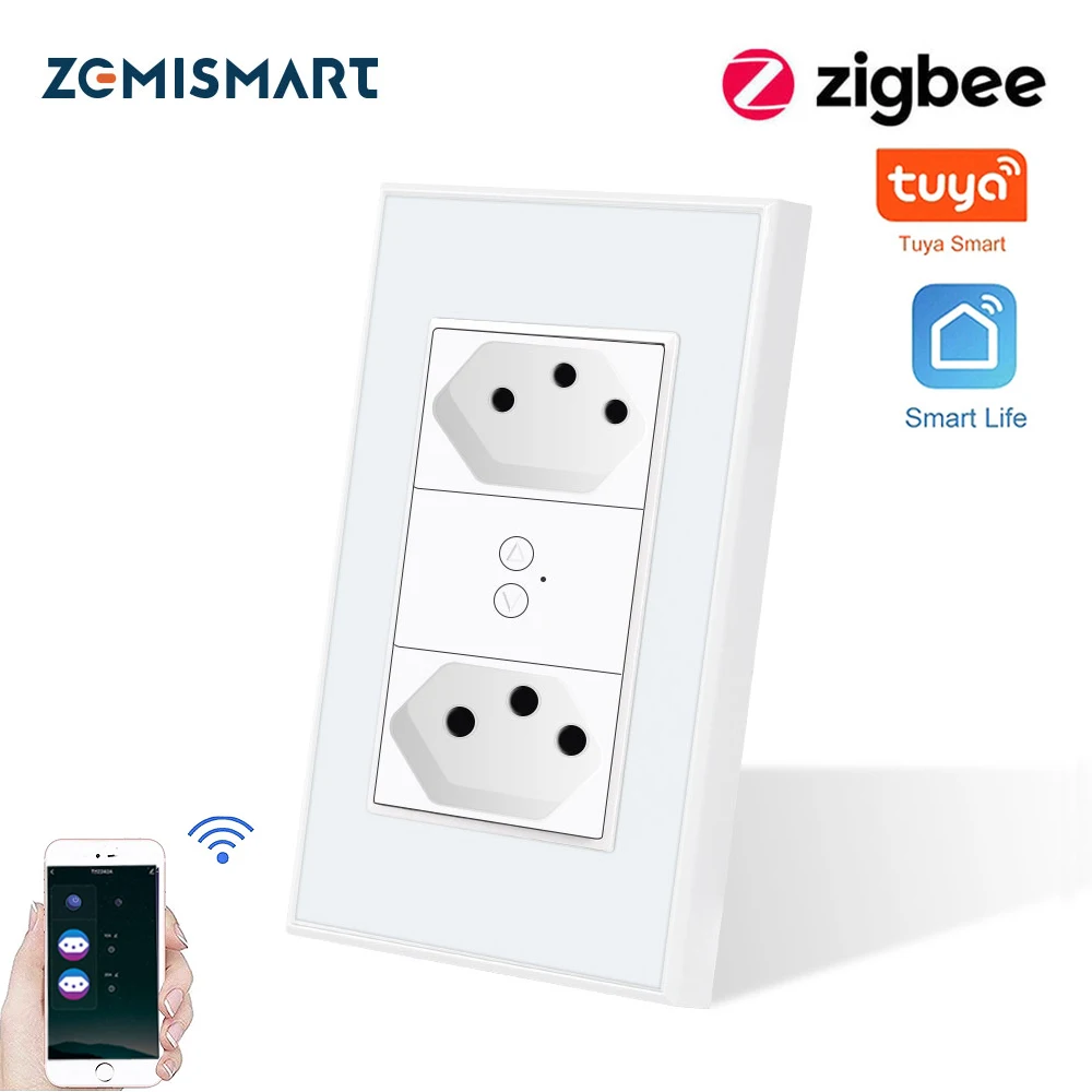 Zemismart Tuya Zigbee Brasil Inteligente Tomada Elétrica Tomadas De ...