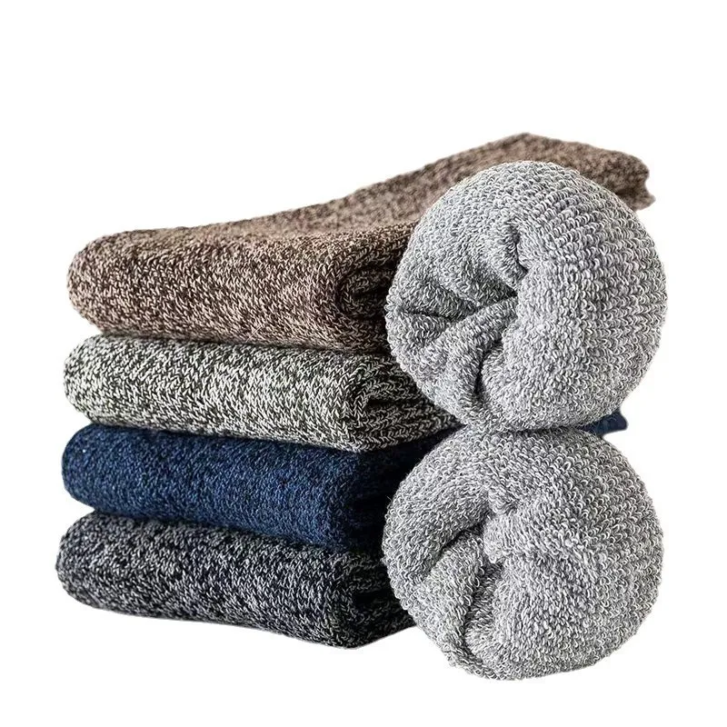 5 Pairs Hiking Thick Socks For Men Autumn Winter Stockings Towels To ...