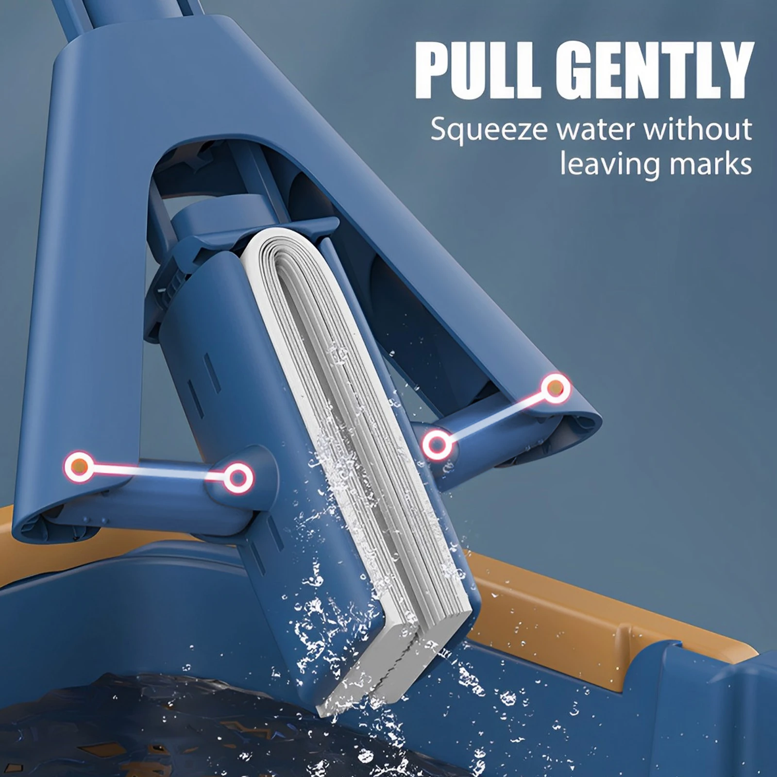 Self-Draining-Sponge-Mop-No-Wash-Lazy-Flat-Squeeze-Mop-With-Extendable ...