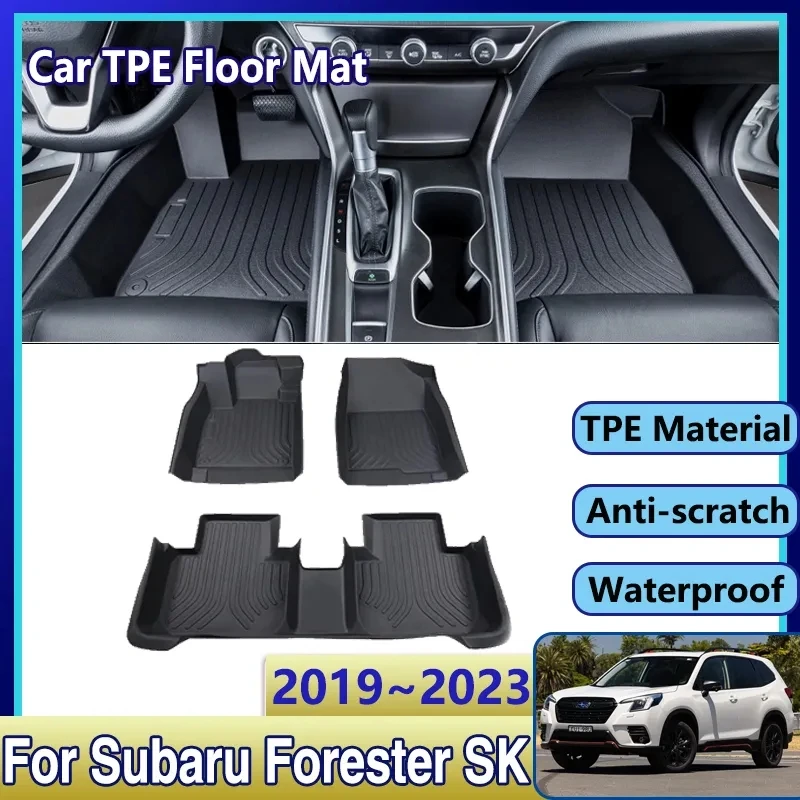 Car-Rear-Floor-Mat-For-Subaru-Forester-SK-2019-2023-TPE-Waterproof ...