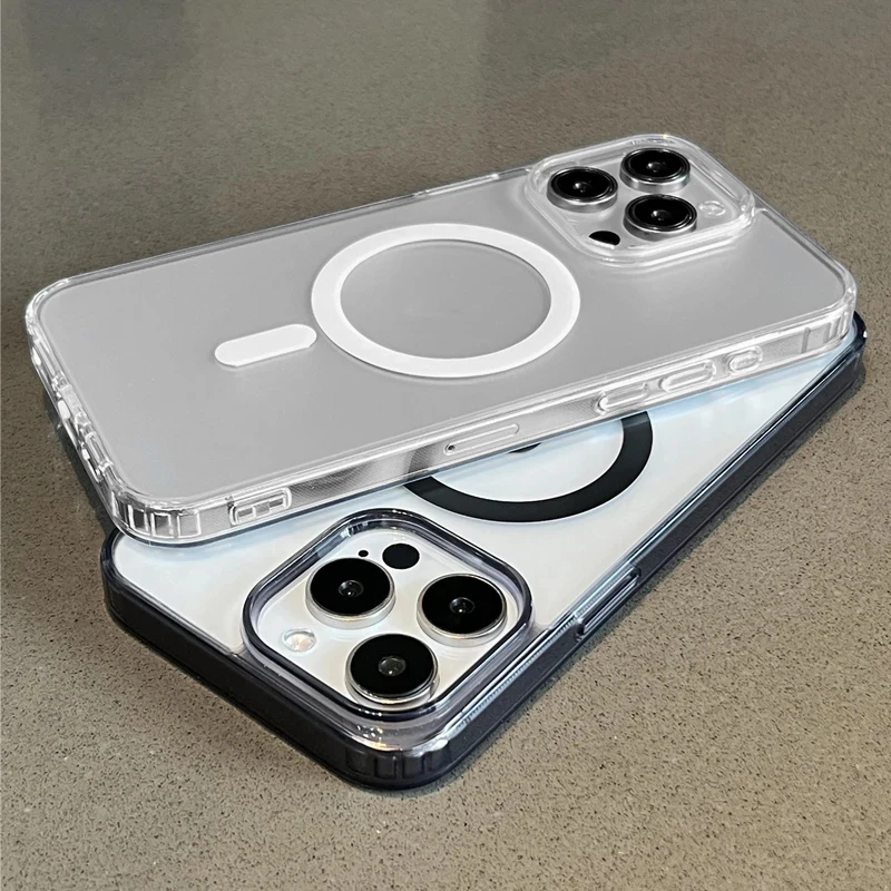 Luxury-For-Magsafe-Transparent-Silicone-Case-For-iPhone-15-14-13-12-11 ...