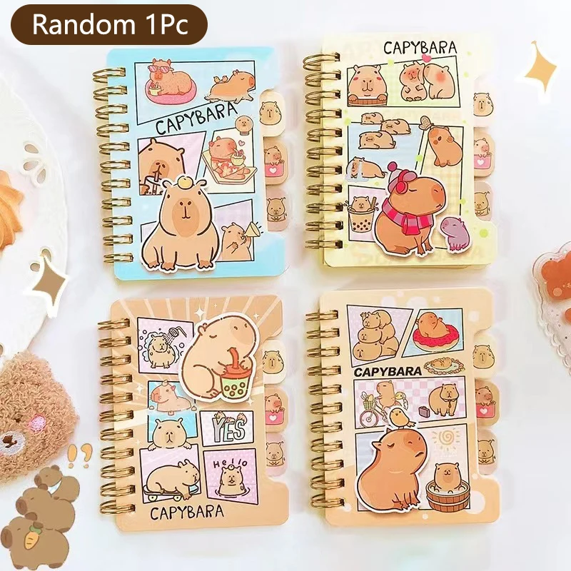 1pc Portable Kawaii Coil Notebook Cartoon Capybara Journal Mini Notepad ...