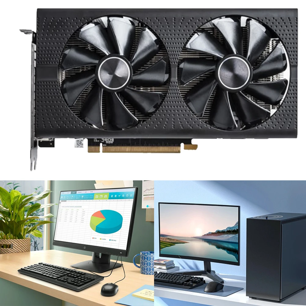 Placa-gr-fica-RX-580-para-jogos-Compat-vel-com-HDMI-dupla-DVI-Portas-DP ...