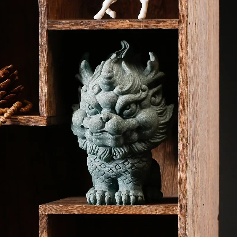 Creative-Kirin-Stone-Lion-Town-House-Ornament-Tea-Room-Desktop ...