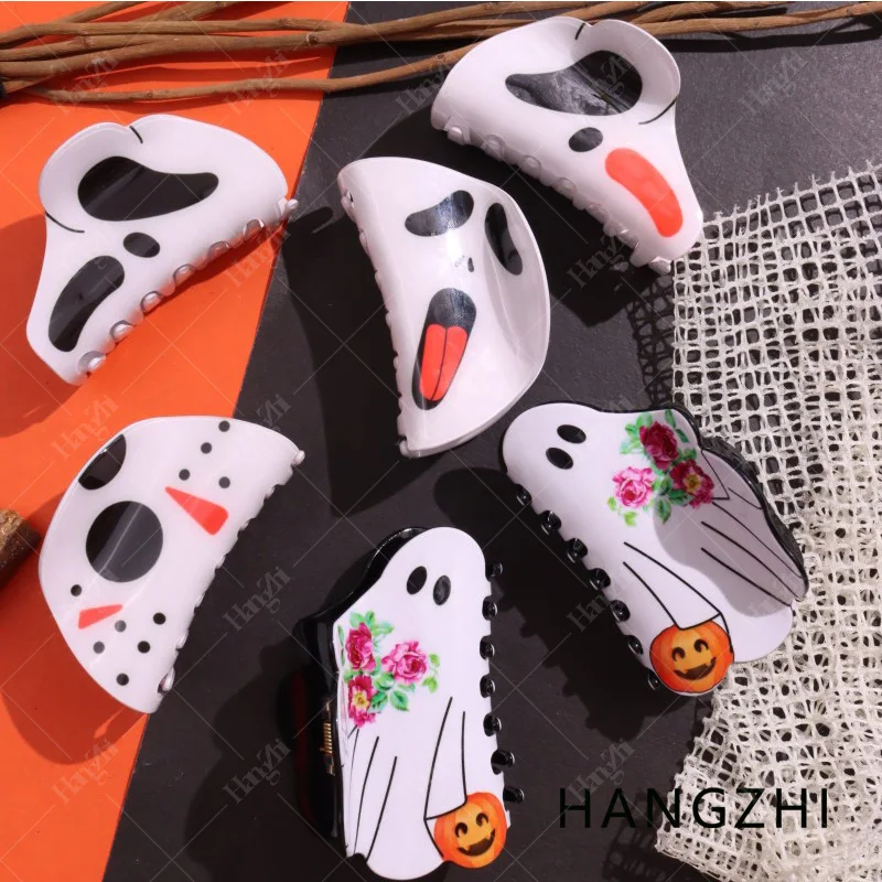 HANGZHI-Halloween-Pumpkin-Lights-Flowers-Ghost-Grab-Clips-Spooky-Skull ...