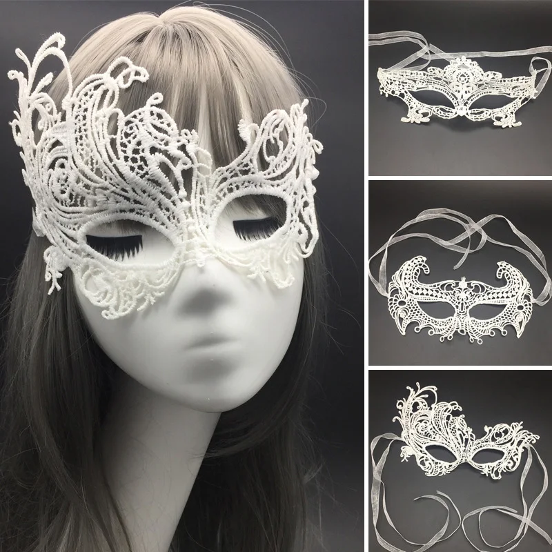 Half-Face-White-Lace-Mask-Women-Girls-Sexy-Fox-Eye-Masks-Masquerade ...