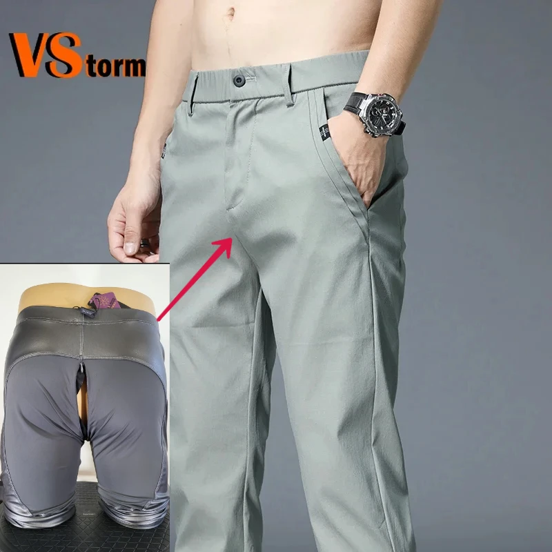 Open-backed pants Summer New Thin Casual Pants Men Classic Style ...