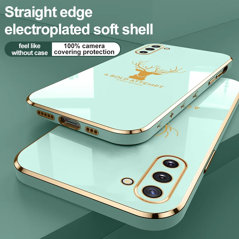 Galaxy Note10 Luxury 6D Square Plating Deer Head Phone Case For Samsung ...