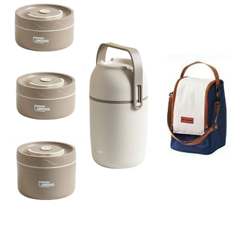Stainless Steel Insulated Lunch Box Office Workers Kids Student Bento ...