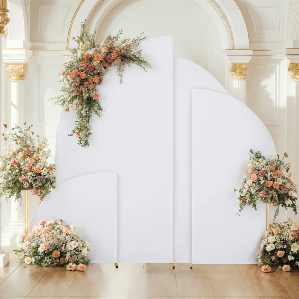4Pcs-Spandex-Wedding-Arch-Cover-Backdrop-Fitting-2-Sided-Half-Moon-Top ...