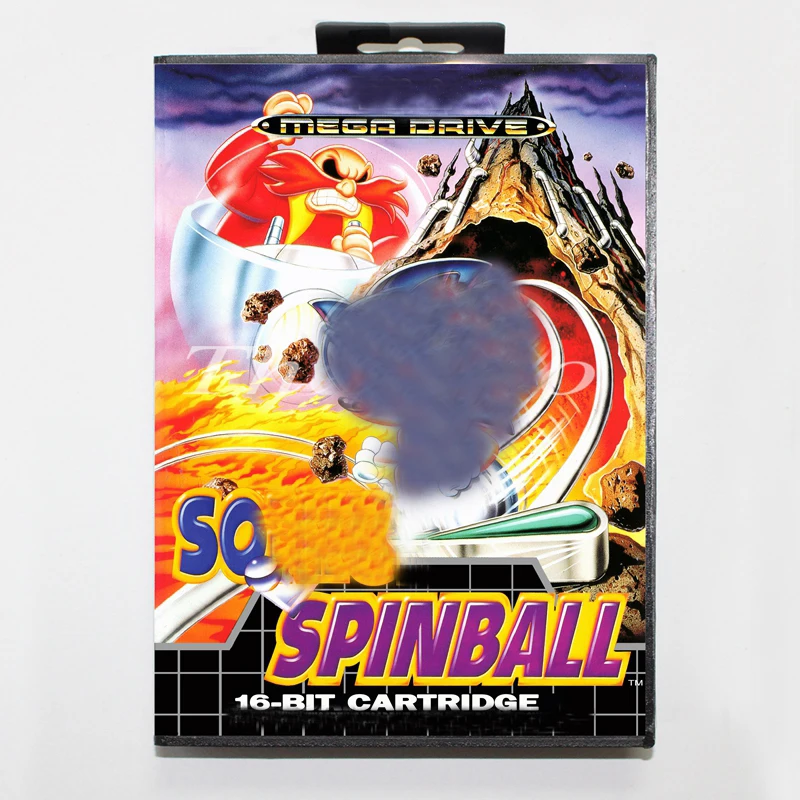 Snc-spinball-with-Box-Sticker-B-for-16-bit-MD-Video-Game-Card-for ...