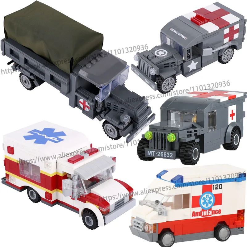 WW2-Ambulance-Car-Building-Blocks-Military-US-German-Medical-Vehicle ...