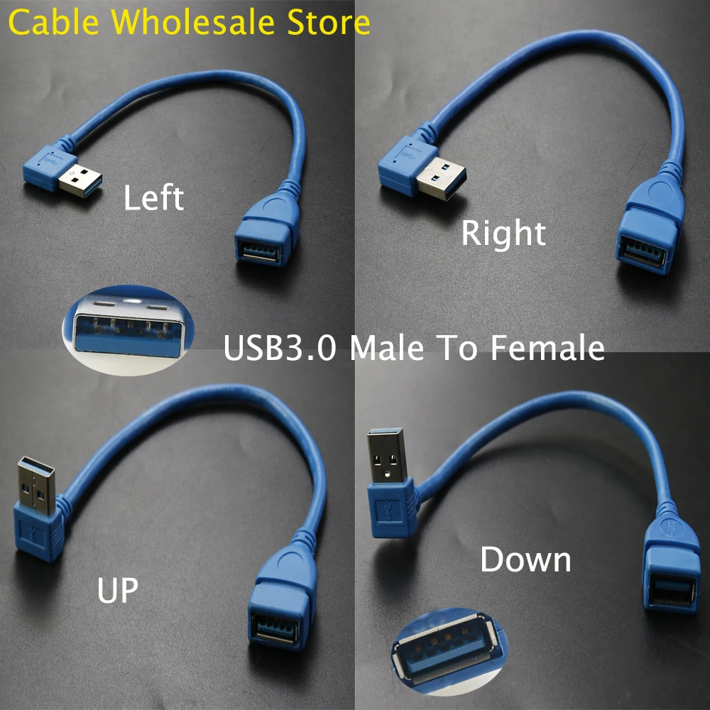 1Pcs-High-Speed-USB-3-0-Male-Female-Extension-Cable-Adapter-Cable-90 ...