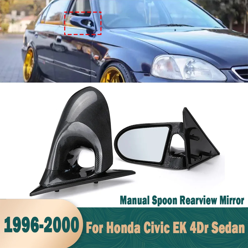 2pcs-Spoon-Style-Adjustable-Rearview-Mirror-For-Honda-Civic-4Dr-Sedan ...