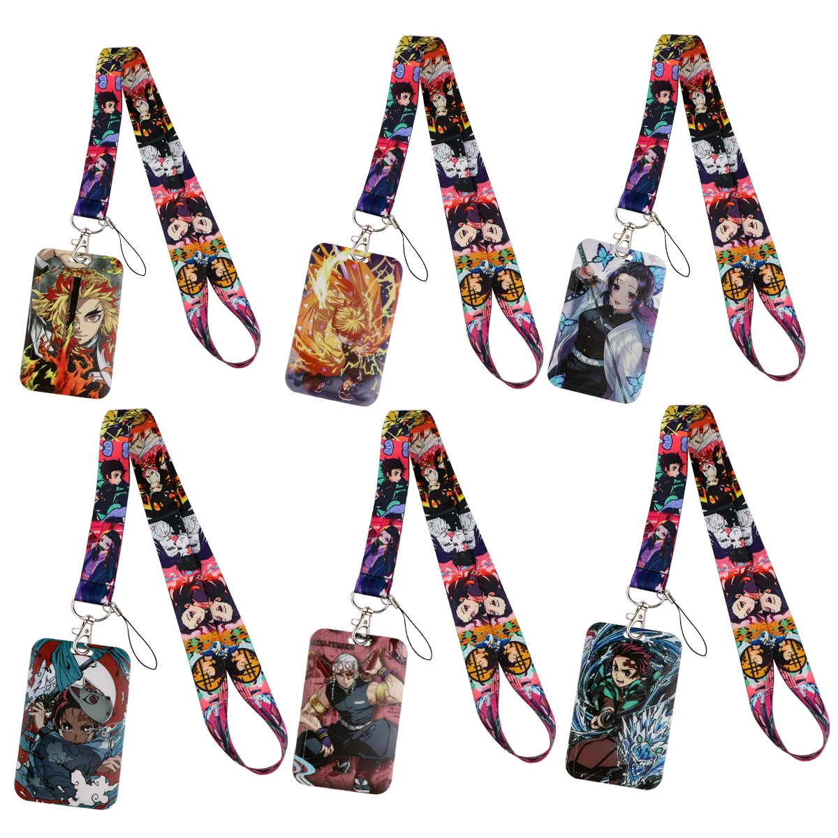 ญี่ปุ่น Anime Demon Slayer สายคล้องคอโทรศัพท์มือถือสายโทรศัพท์ ID Badge ...