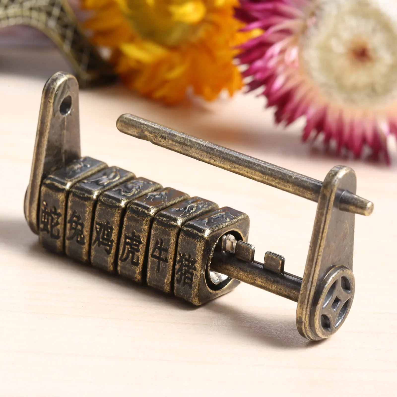 Zinc-Alloy-Chinese-Old-Vintage-Keyed-Password-Retro-Combination-Padlock ...