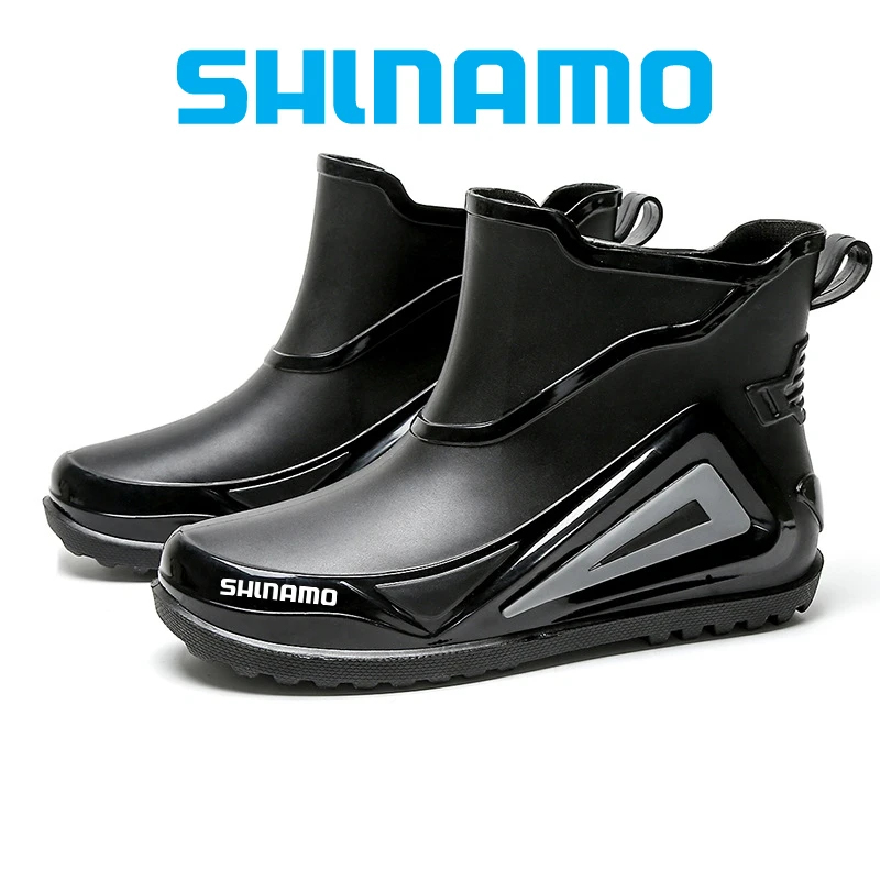 Non-slip fishing shoes men's waterproof shoes rain boots short water ...