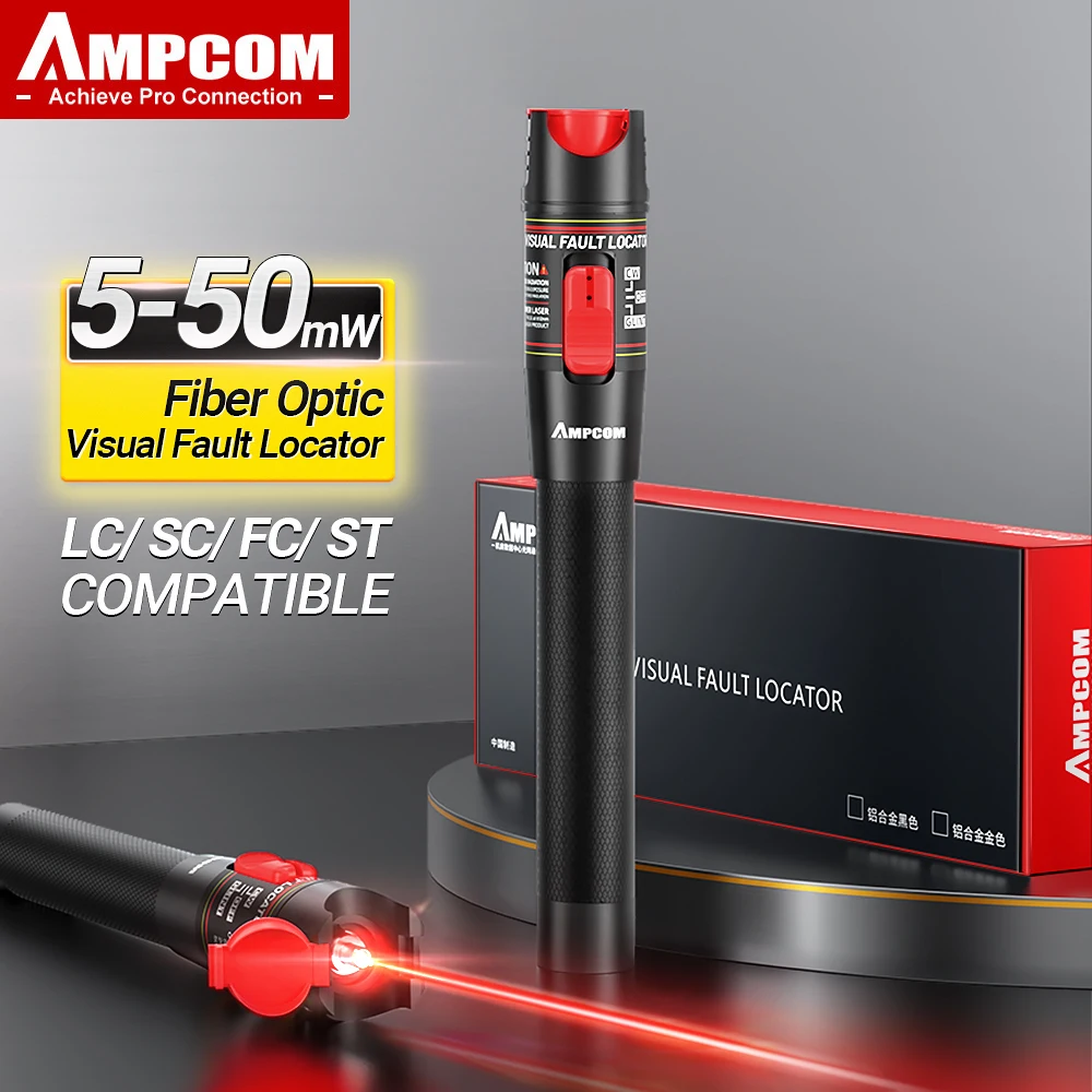 AMPCOM Mini Visual Fault Locator, Optical Fiber Cable Detection Tool ...