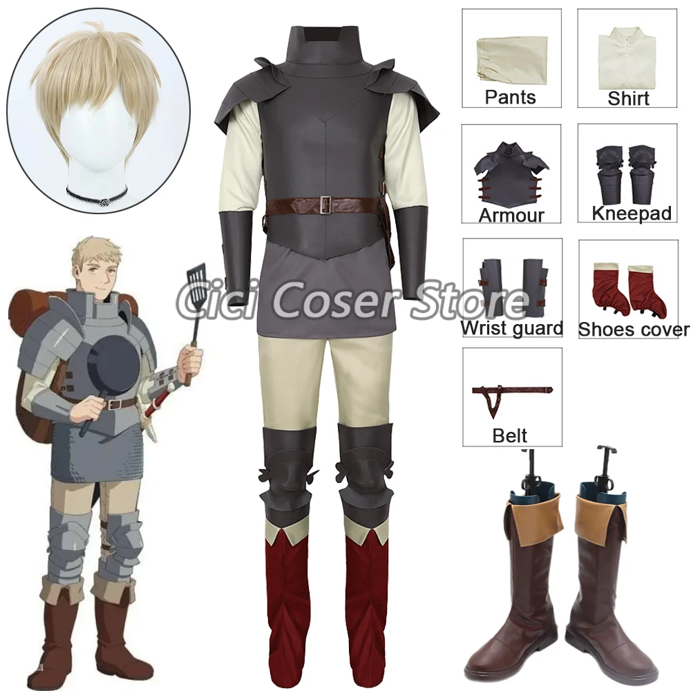 Anime-Delicious-in-Dungeon-Laios-Touden-Cosplay-Costume-Armor-Wig-Men ...