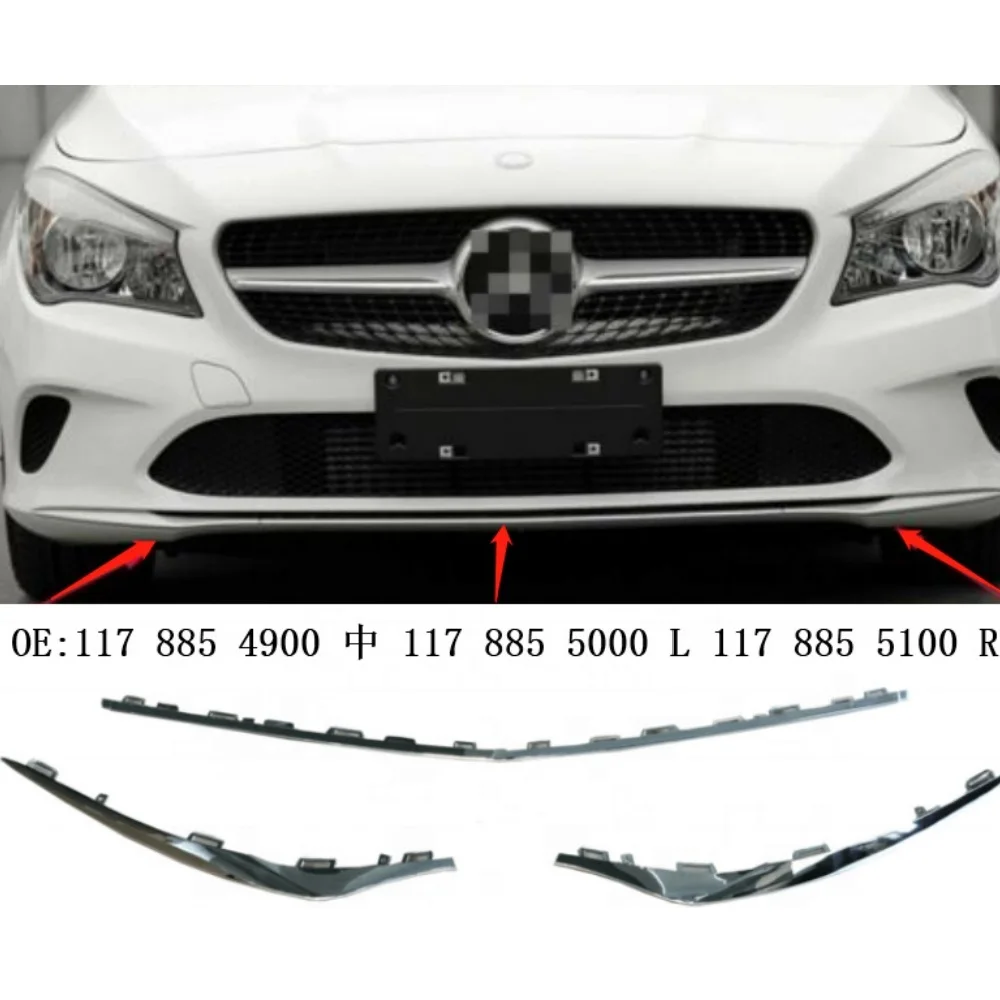 3pcs-Front-bumper-chrome-decorative-strip-For-Mercedes-Benz-CLA-Class ...
