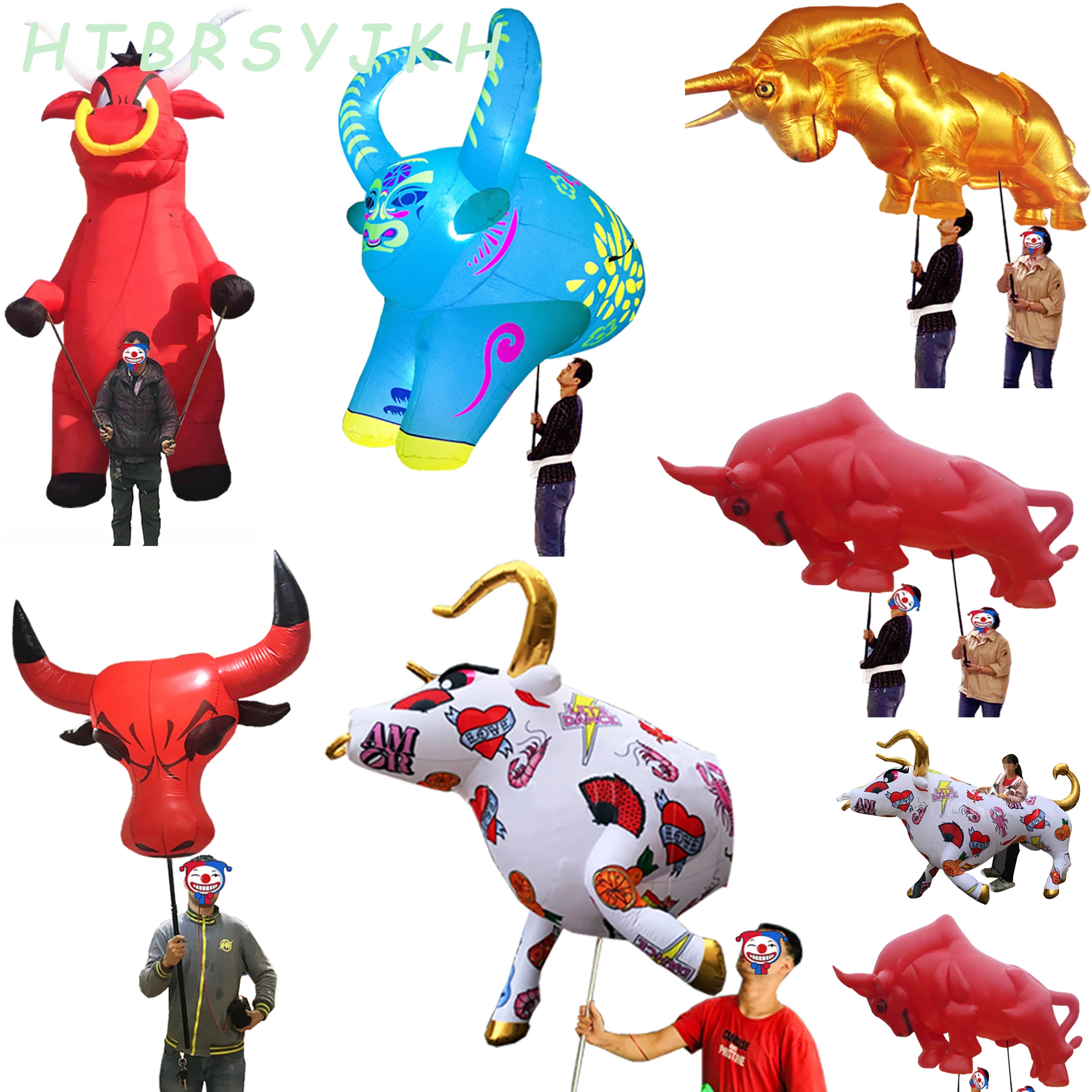 Giant-Inflatable-Cow-Suits-with-Golden-Horn-Air-Blow-Bull-Costume-Adult ...