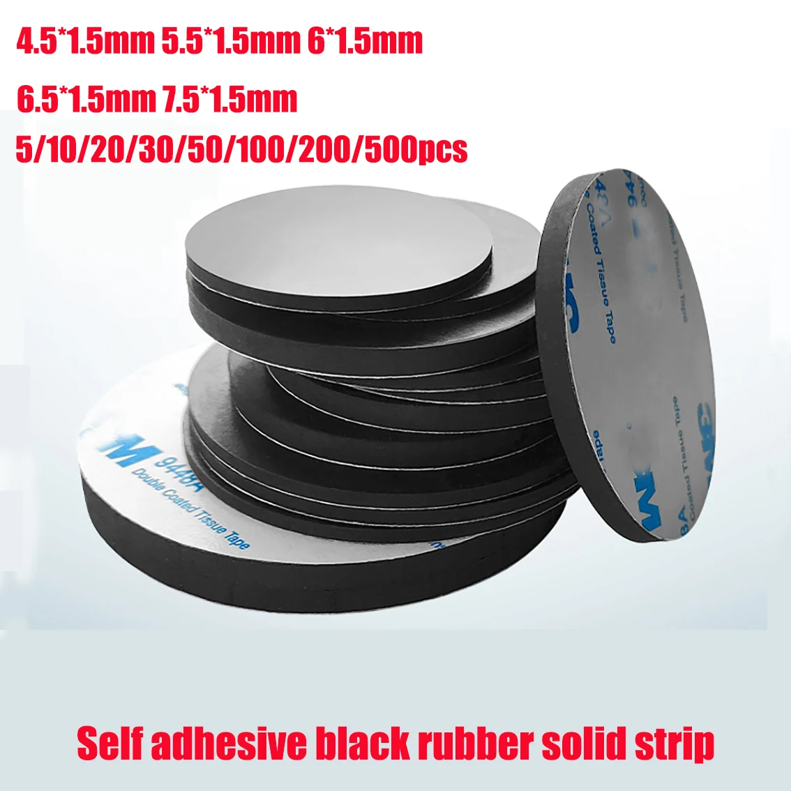 Black Self Adhesive Round Silicone Rubber Feet Pad Laptops Keyboards ...