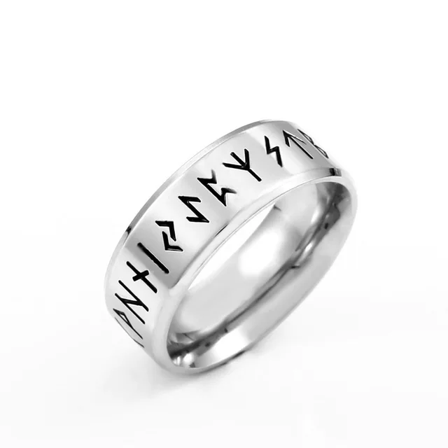 YILUOCD Stainless Steel Viking Runes Ring Nordic Style 24 Runes ...