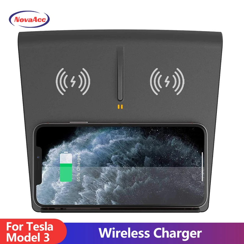NovaAcc-Wireless-Charger-for-Tesla-Model-3-2017-2018-2019-2020-Dual ...