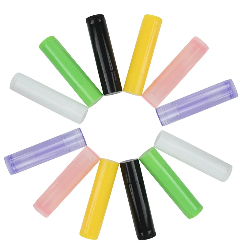 100pcs 5g Plastic Transparent Cosmetic Round Lip Balm Tubes Empty 5ml ...
