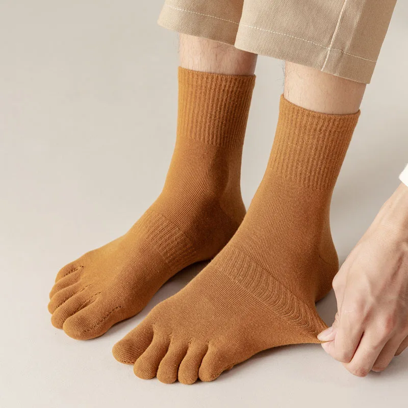 3-Pair-Men-s-Toed-Socks-Fashion-Sports-Running-Toe-Socks-Solid-Color ...
