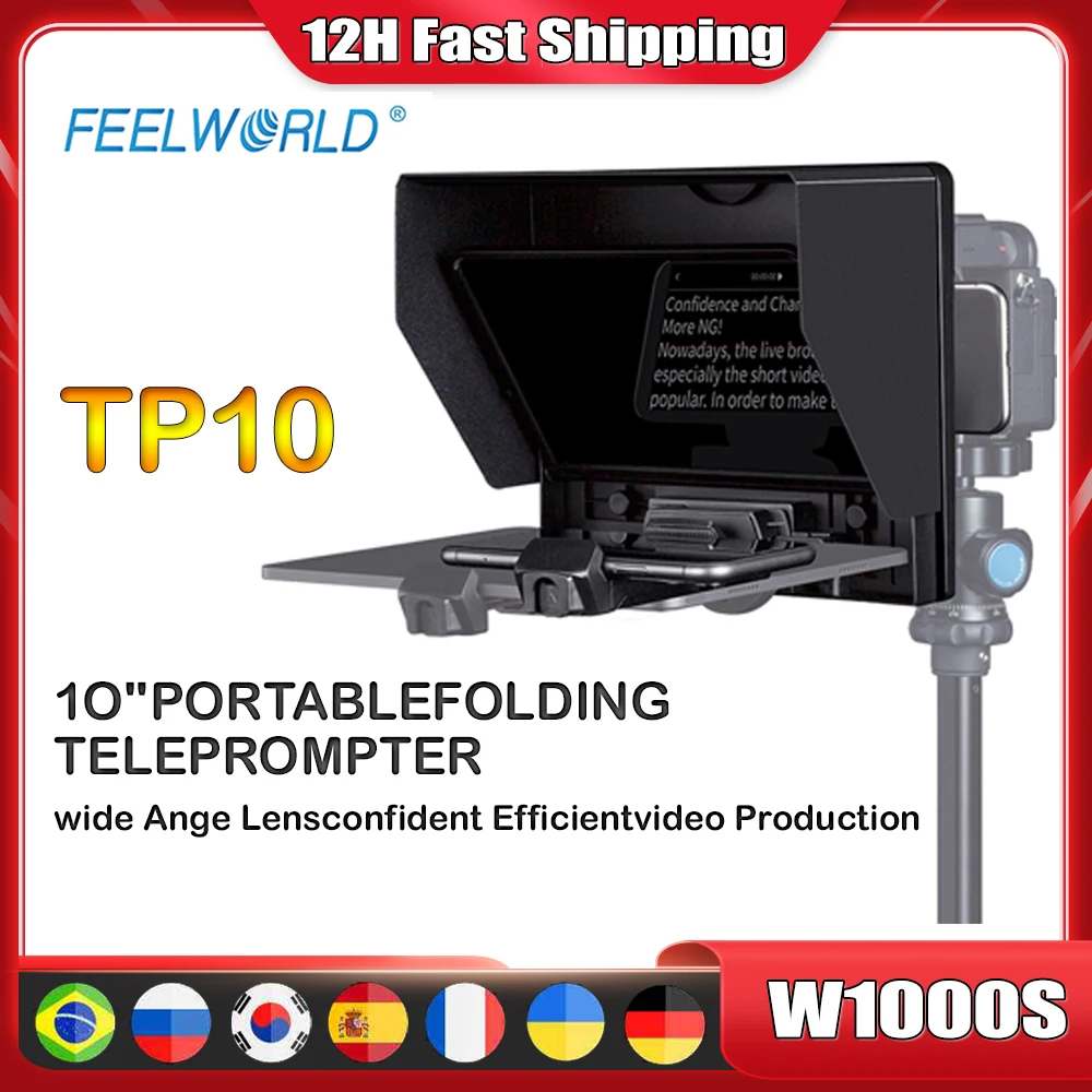 FEELWORLD-TP10-Teleprompter-port-til-plegable-Smartphone-de-10-pulgadas-c-mara-Dslr-con-Control ...