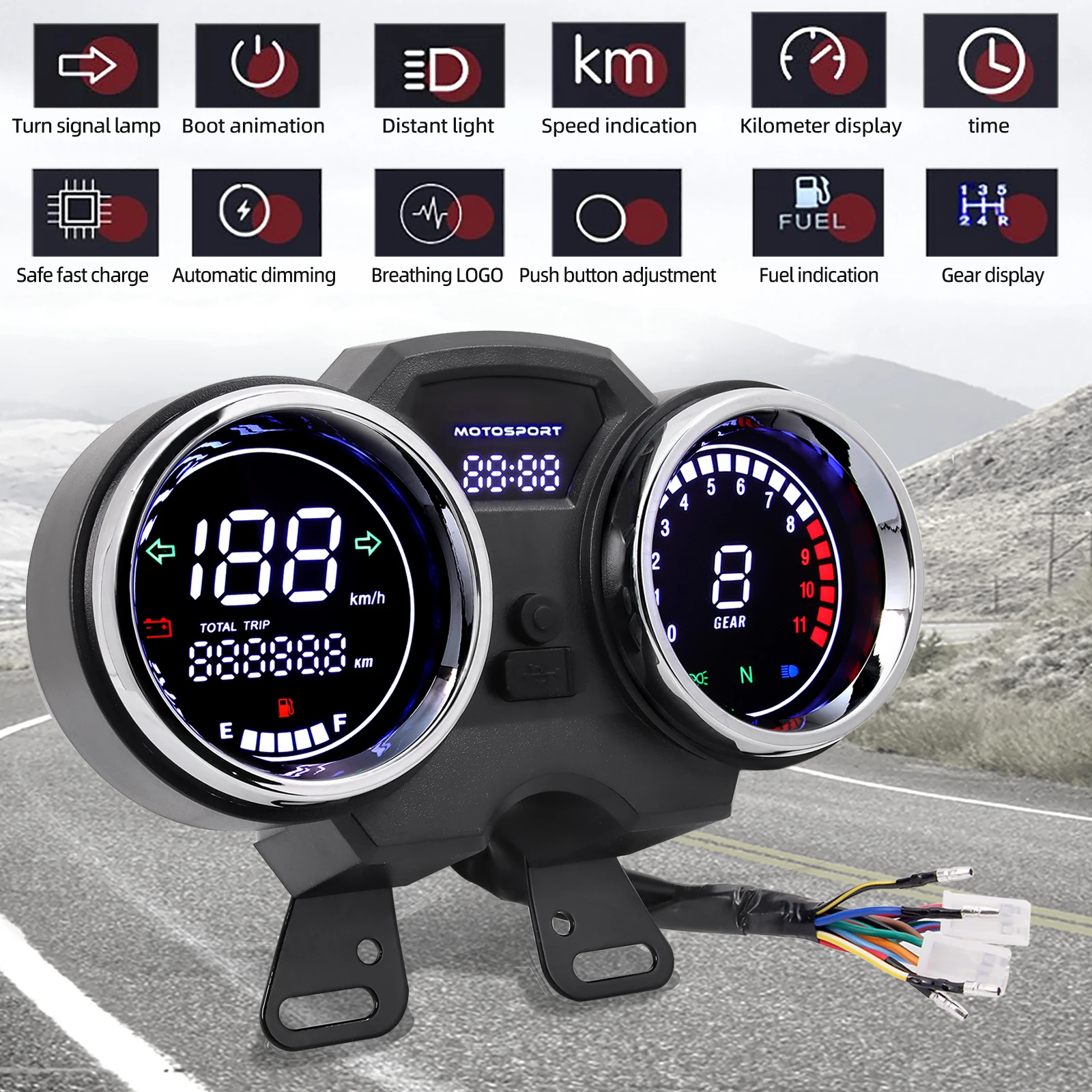 Universal-LCD-Digital-Motorcycle-Speedometer-Tacho-Gauge-Motor-Speed ...