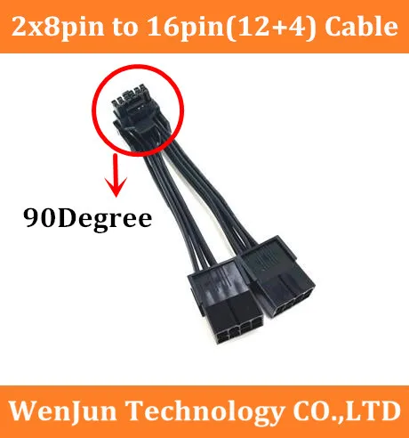 Mini-16Pin-90Degree-elbow-to-Dual-8Pin-PCIE-GPU-Power-Adapter-Cable ...